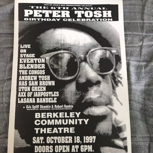 Bass | Wall Decor | Peter Tosh Reggae Birthday Concert Poster 997 Roots ...